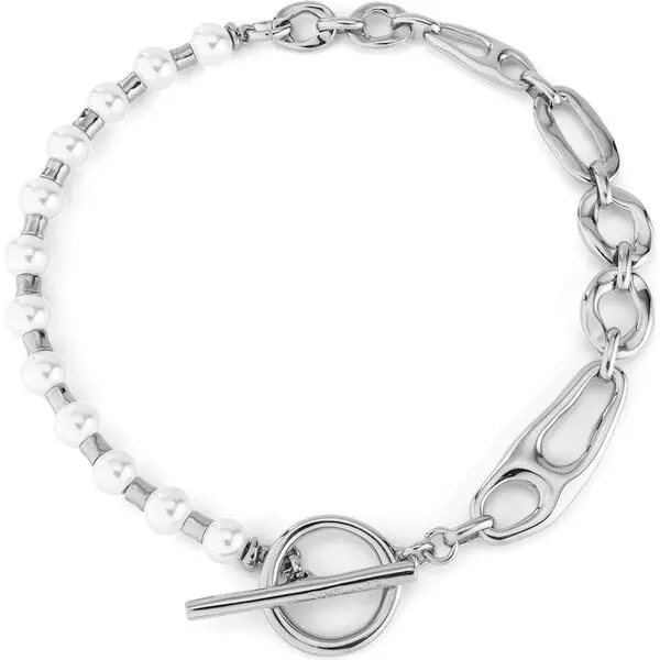 UNODE50 Sterling Plated Necklace With Pearls
