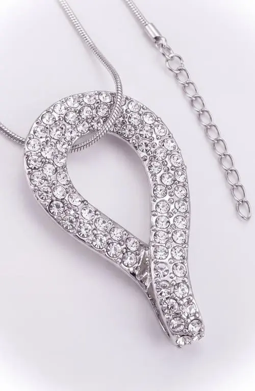 MODENAIRE Crystal Infinity Teardrop Pendant Necklace