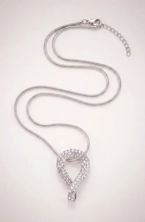 MODENAIRE Crystal Infinity Teardrop Pendant Necklace