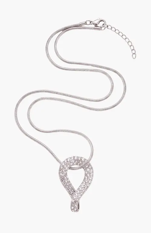 MODENAIRE Crystal Infinity Teardrop Pendant Necklace - Silver