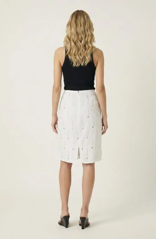 MODENAIRE Embellished Sequin And Bead Mini Skirt