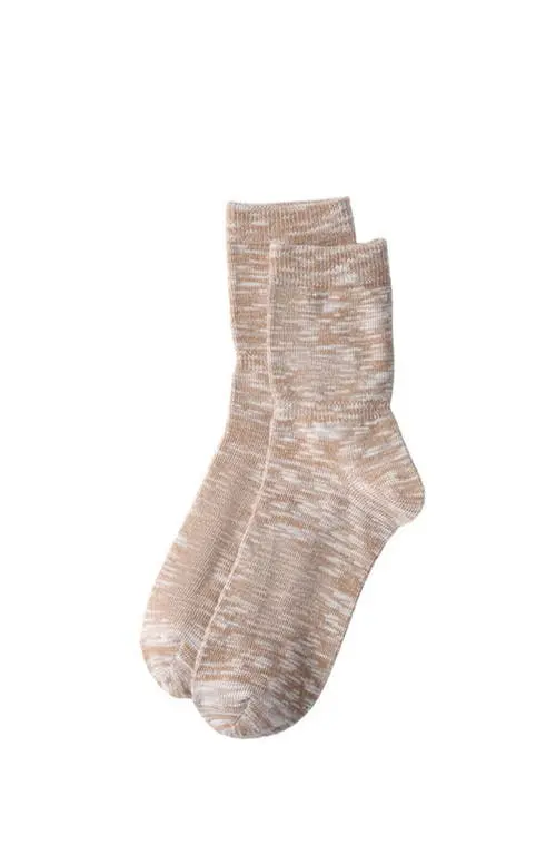 LANDS' END 3-pack Summerweight Slub Midi Socks - Sand-ivory-tan