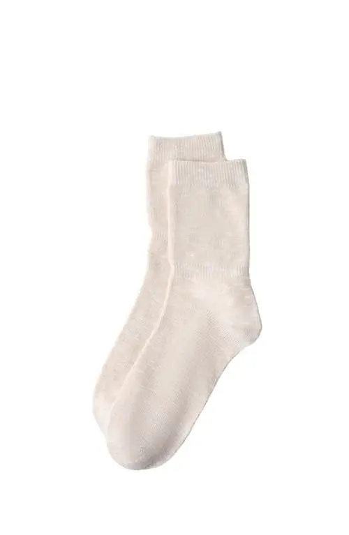 LANDS' END 3-pack Summerweight Slub Midi Socks - Sand-ivory-tan