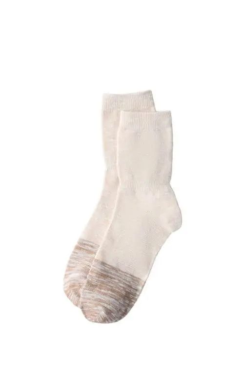 LANDS' END 3-pack Summerweight Slub Midi Socks - Sand-ivory-tan