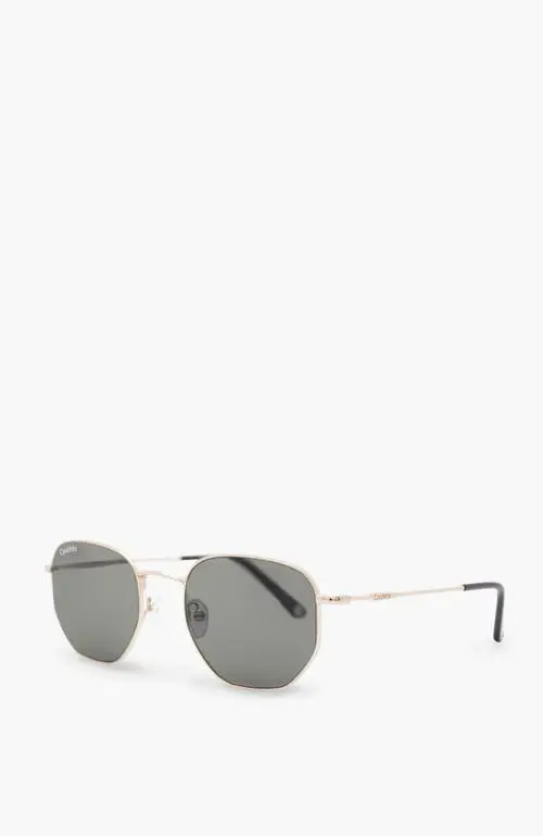 CAVALINHO Octagon Sunglasses With Slim Metal Frame - Gold