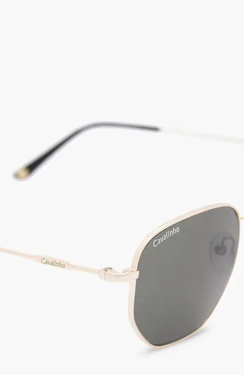 CAVALINHO Octagon Sunglasses With Slim Metal Frame - Gold