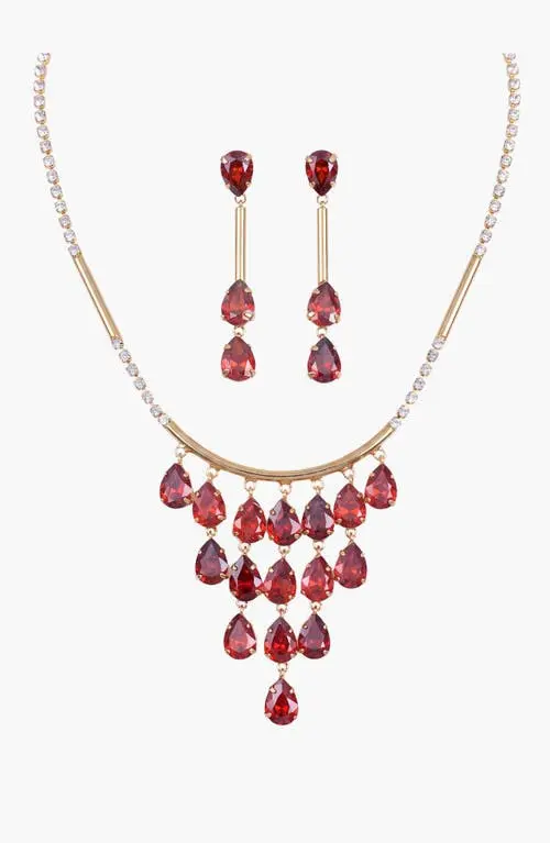 MODENAIRE Apple Crystal Necklace And Earring Set