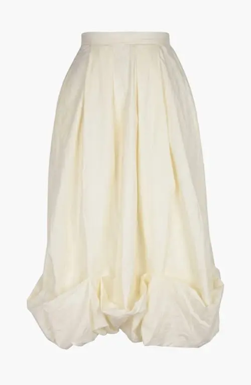 MODENAIRE Sculpted Bubble Hem Midi Skirt