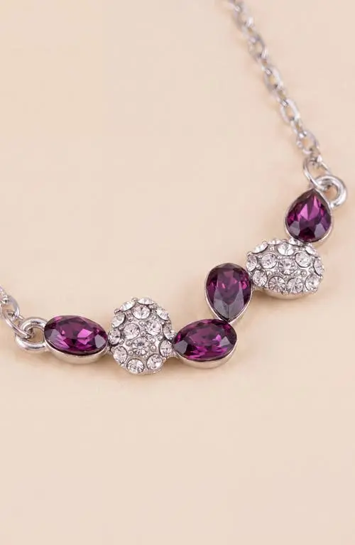 MODENAIRE Crystal Drop Pendant Necklace