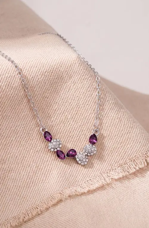 MODENAIRE Crystal Drop Pendant Necklace