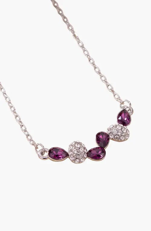 MODENAIRE Crystal Drop Pendant Necklace With Rhinestone Embellishments