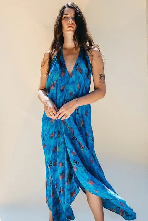 SUN CHILD Halterneck Maxi Dress