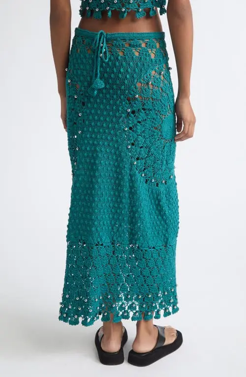Rabanne Beaded Cotton Crochet Skirt