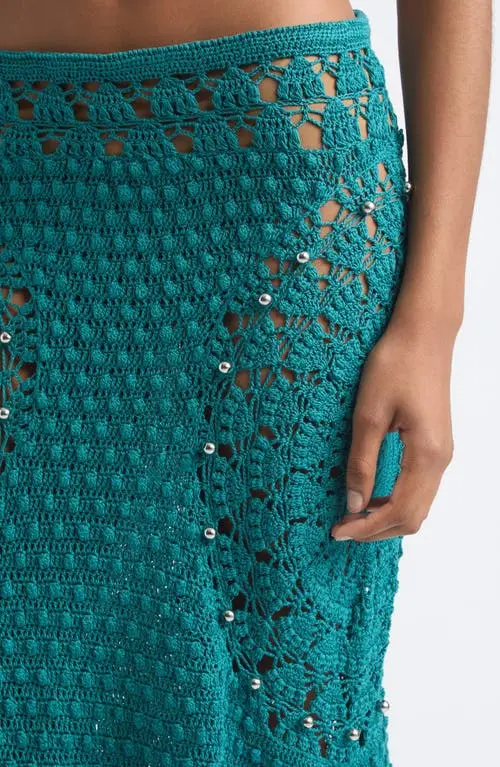 Rabanne Beaded Cotton Crochet Skirt