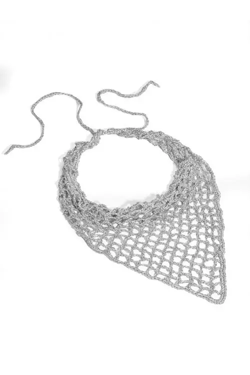 HAIR DRAMA CO. Bohemian Crochet Headscarf - Silver