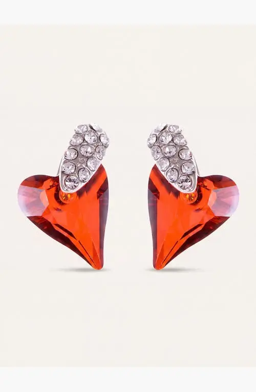MODENAIRE Dangle Crystal Heart Earrings