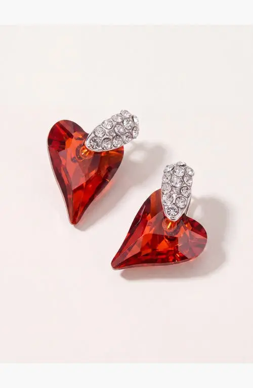 MODENAIRE Dangle Crystal Heart Earrings