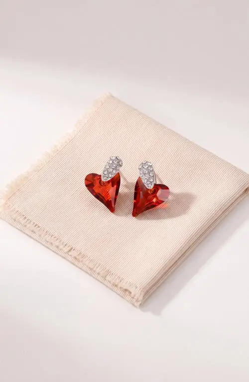 MODENAIRE Dangle Crystal Heart Earrings