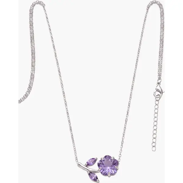 MODENAIRE Crystal Daisy Flower Pendant Necklace - Purple