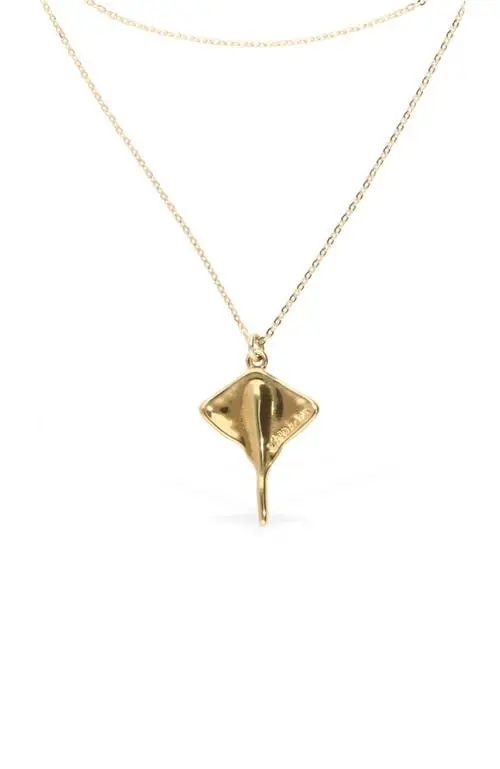 UNODE50 Double Chain Manta Ray Pendant Necklace