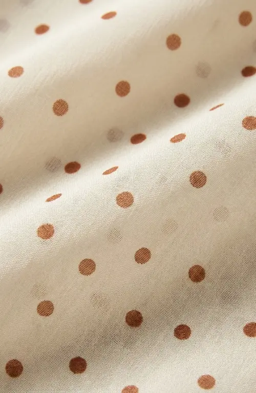 MODENAIRE Sleeveless Tie Neck Polka Dot Blouse
