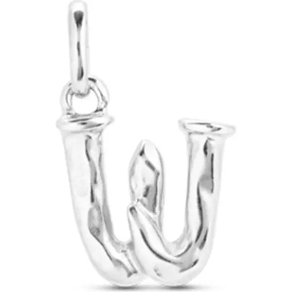 UNODE50 Sterling -plated Letter 'w' Charm