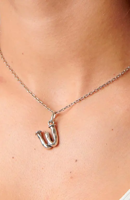 UNODE50 Sterling -plated Letter 'w' Charm