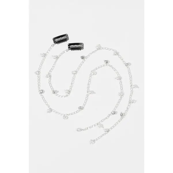 HAIR DRAMA CO. Midnight Pearl Hair Chain - Silver