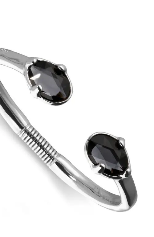UNODE50 Sterling Plated Rigid Bracelet With Black Crystals