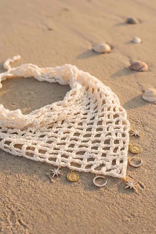 HAIR DRAMA CO. Bohemian Crochet Headscarf With Celestial Charms