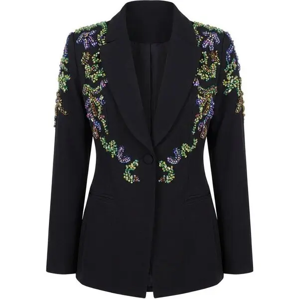 MODENAIRE Embellished Beaded Blazer