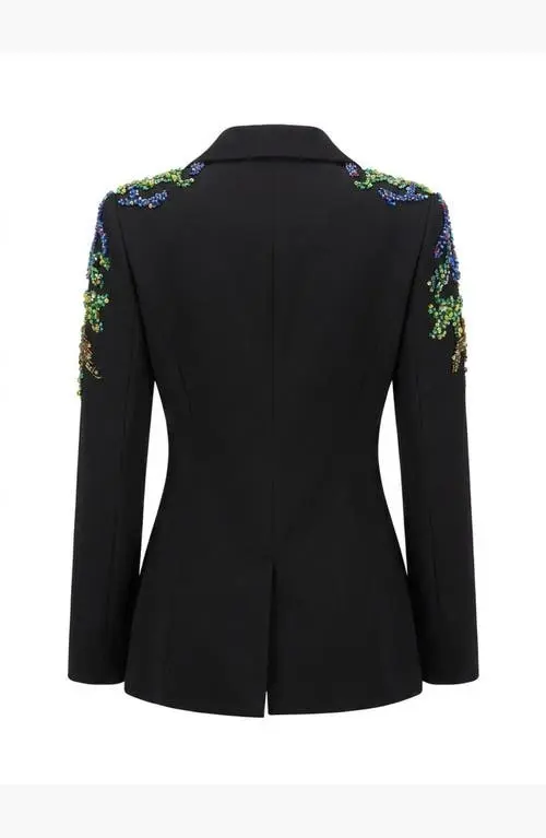 MODENAIRE Embellished Beaded Blazer