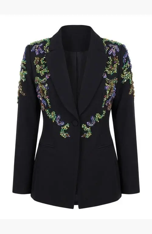 MODENAIRE Embellished Beaded Blazer