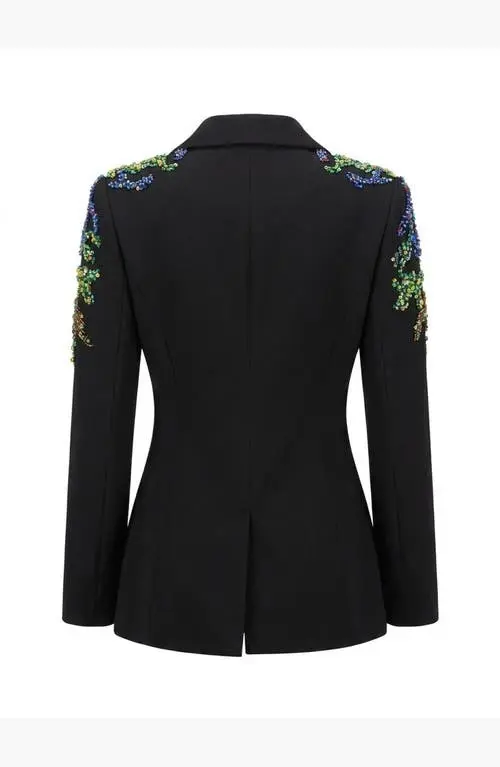 MODENAIRE Embellished Beaded Blazer