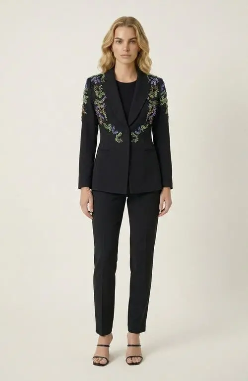 MODENAIRE Embellished Beaded Blazer