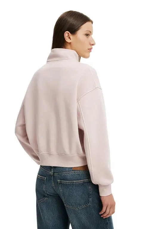 COTTON ON Quarter Zip Sweatshirt - Washed Spellbound