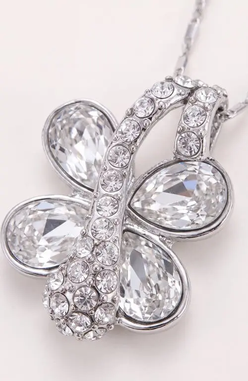 MODENAIRE Butterfly Crystal Drop Pendant Necklace