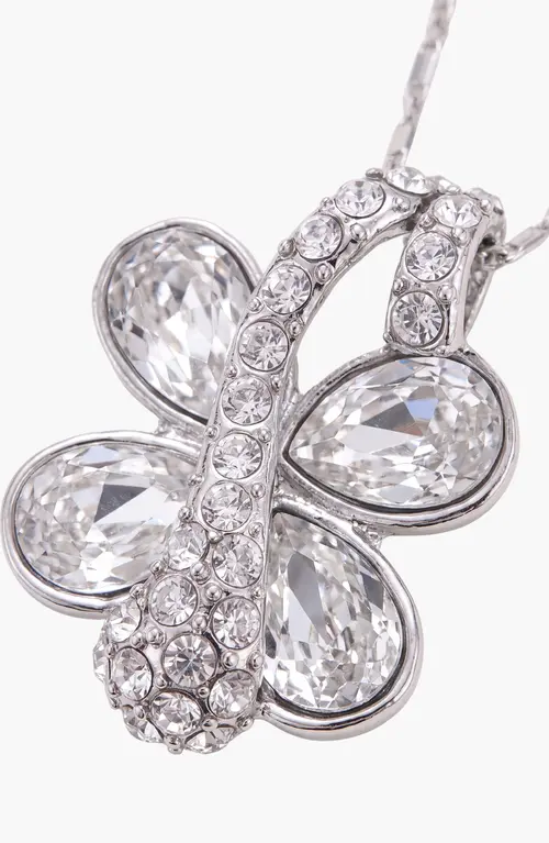 MODENAIRE Butterfly Crystal Drop Pendant Necklace