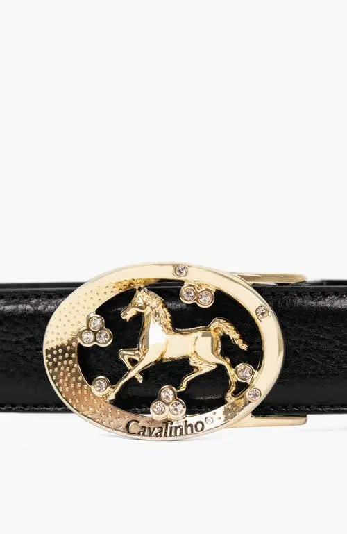 CAVALINHO Cavalo Lusitano 917 Leather Belt With Oval Buckle - Black