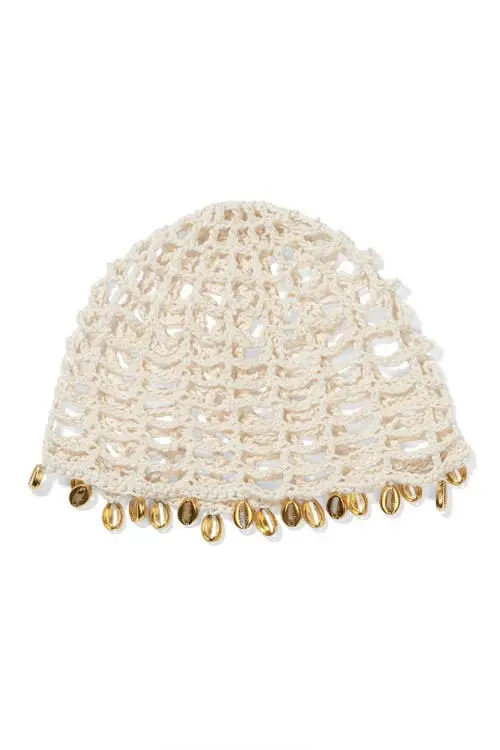 HAIR DRAMA CO. Coastal Halo Crochet Beanie - Ivory