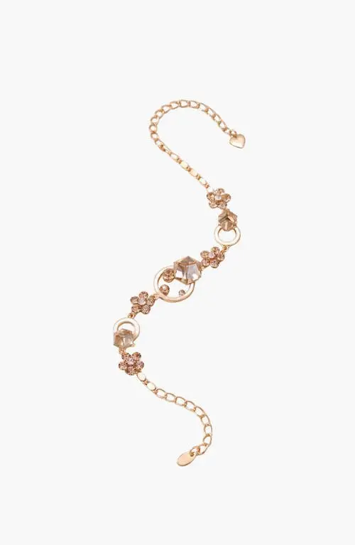 MODENAIRE Crystal Daisy Flower Adjustable Bangle Bracelet