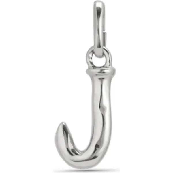 UNODE50 Sterling -plated 'j' Charm Pendant