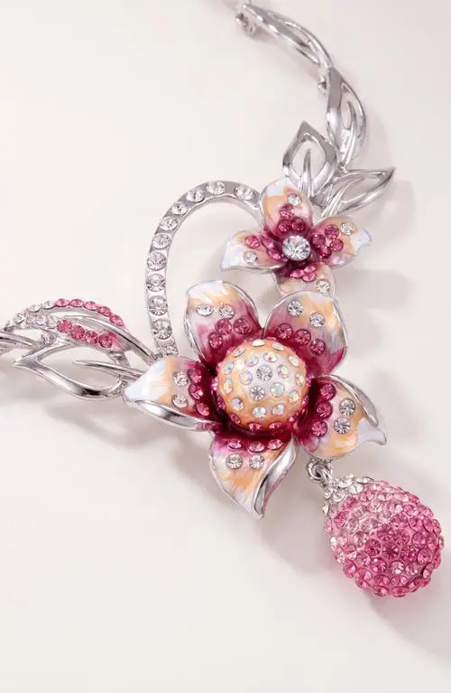 MODENAIRE Flower Necklace And Earrings Set