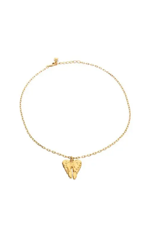 UNODE50 18k -plated Necklace With Wing Motif - Gold