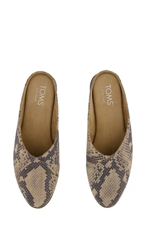 Toms Amelia Flat Mule - Medium Beige Embossed