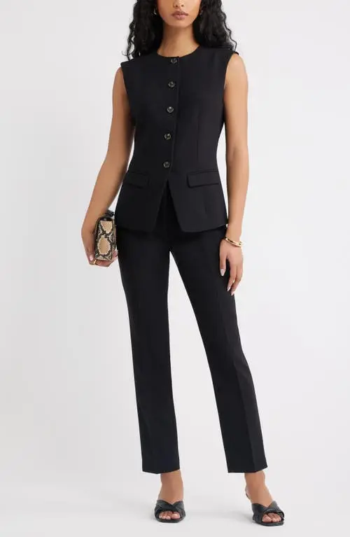 OPEN EDIT High Waist Cigarette Pants - Black