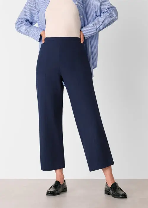 Whistles Camilla Wide Leg Trouser - Navy
