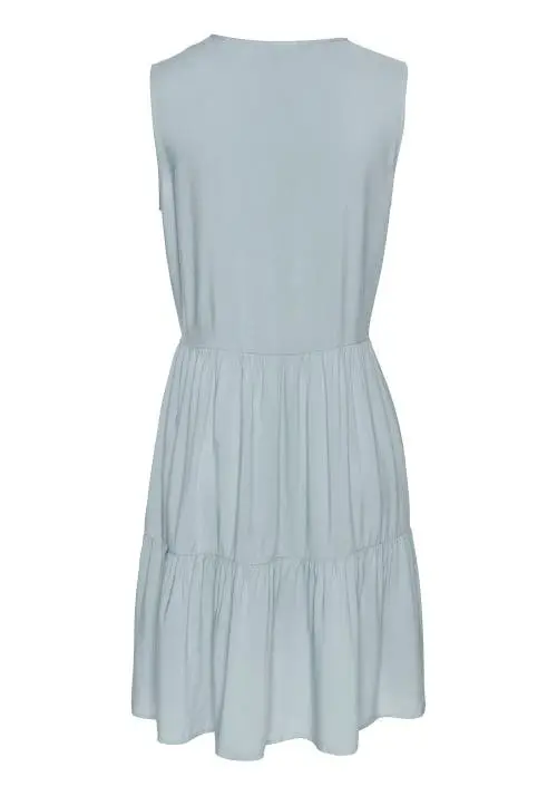 LASCANA Sleeveless Notch Neck Tiered Dress