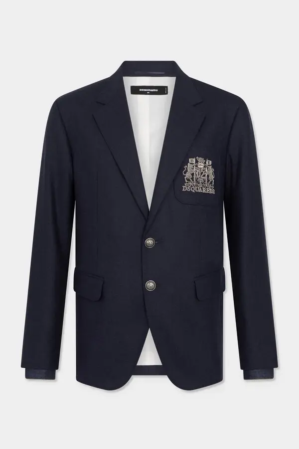 Dsquared2 College Relaxed Shoulder Jacket With Embellished Emblem