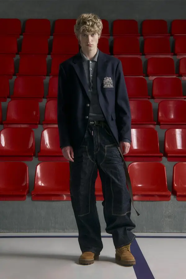 Dsquared2 College Relaxed Shoulder Jacket With Embellished Emblem